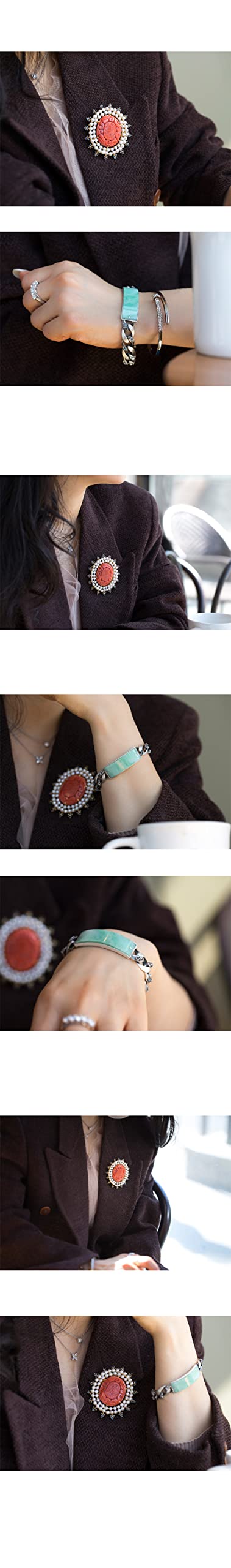 NASCHENKA Traditional Korean Hanbok brooch pin accessories gemstone jewelry for women moms gift