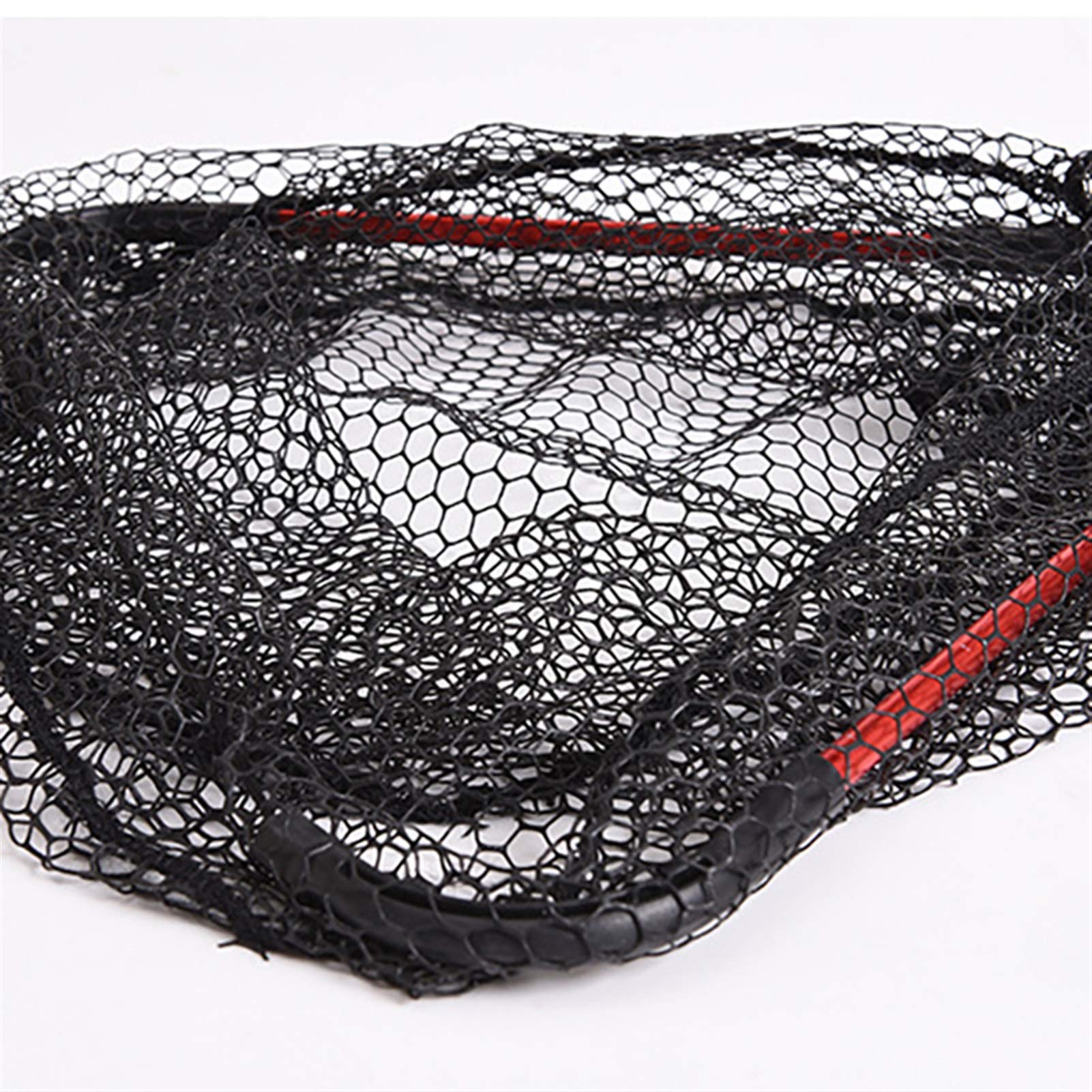miaocheng Fishing Net Retractable Folding Fishing Brail Blue Soft Rubber Landing Net Eva Handle Fishing Nets Tools Fish Nets Accessories dad Gift (Color : Black)