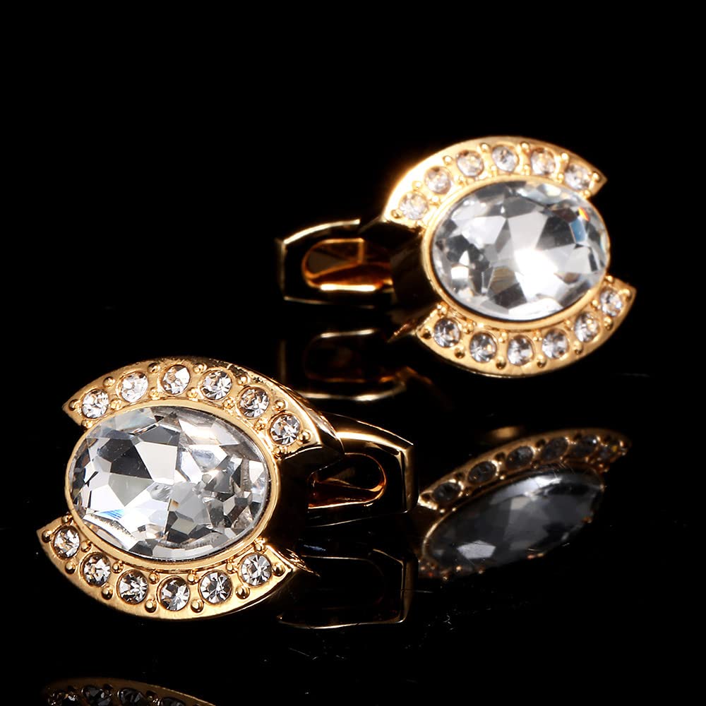 Men's Shirt Cufflinks Crystal Large Zircon Cufflinks French Shirt Sleeve Stud Buttons