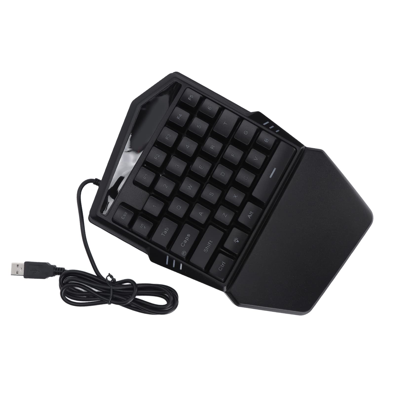 Onehanded Gaming Keyboard, 35key Keyboard with Wired USB Converter for Gaming