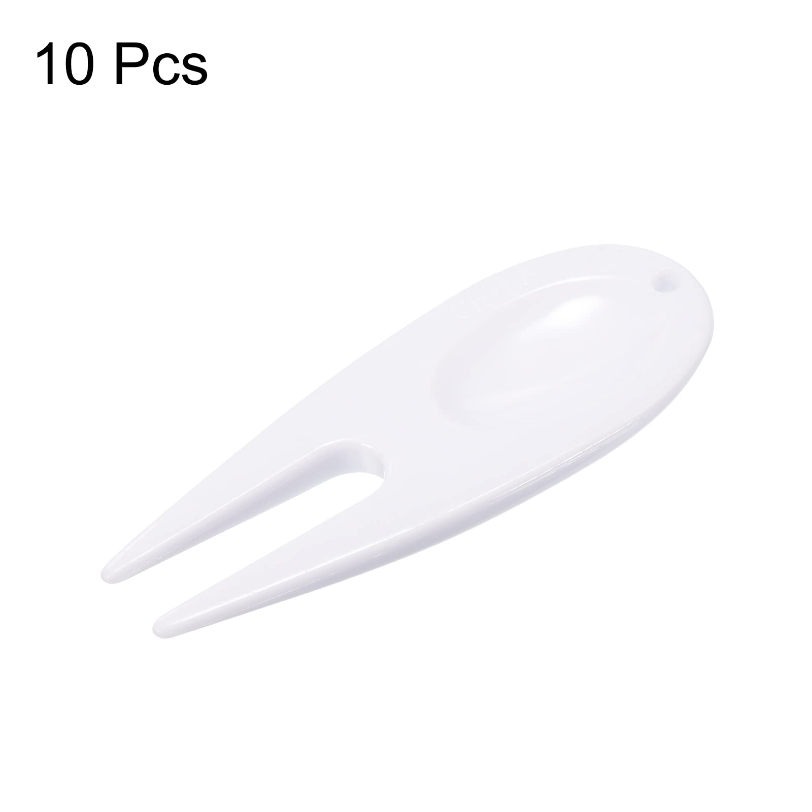 PATIKIL Plastic Golf Divot Tool, 10pcs Repair Forks Ball Marker Accessory for Golf Sport, Yellow