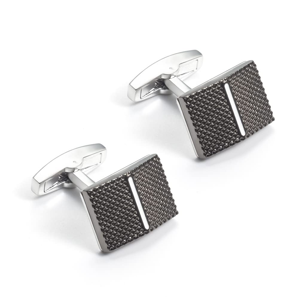 Men's tie Clip Cufflinks Fashion Men's Rectangular Metal Cufflinks Creative French Shirt Business Decorative Cufflinks