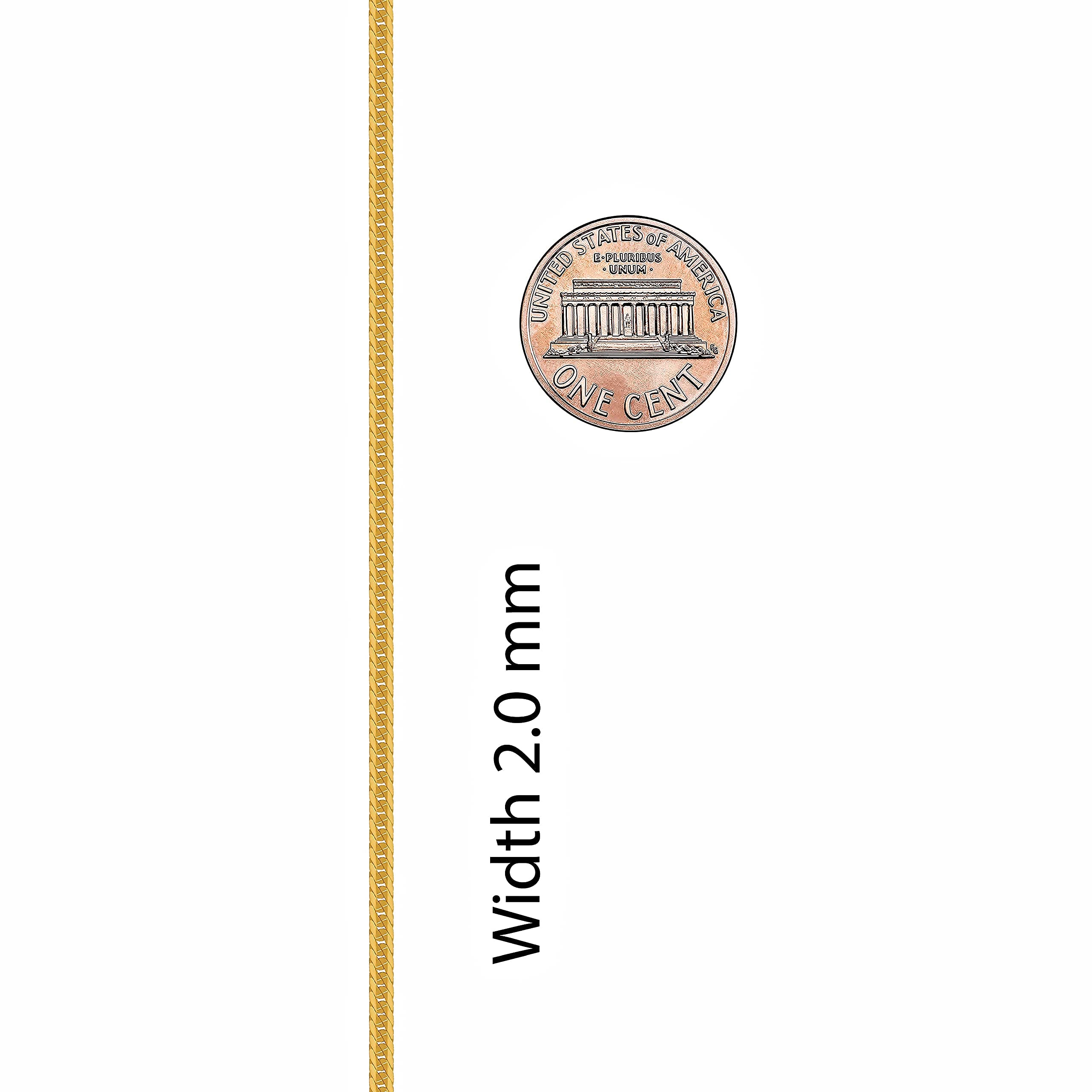 LIFETIME JEWELRY Crushed Herringbone Chain Necklaces for Women and Men 24k Gold Plated (20 inches, 2mm, Gold)