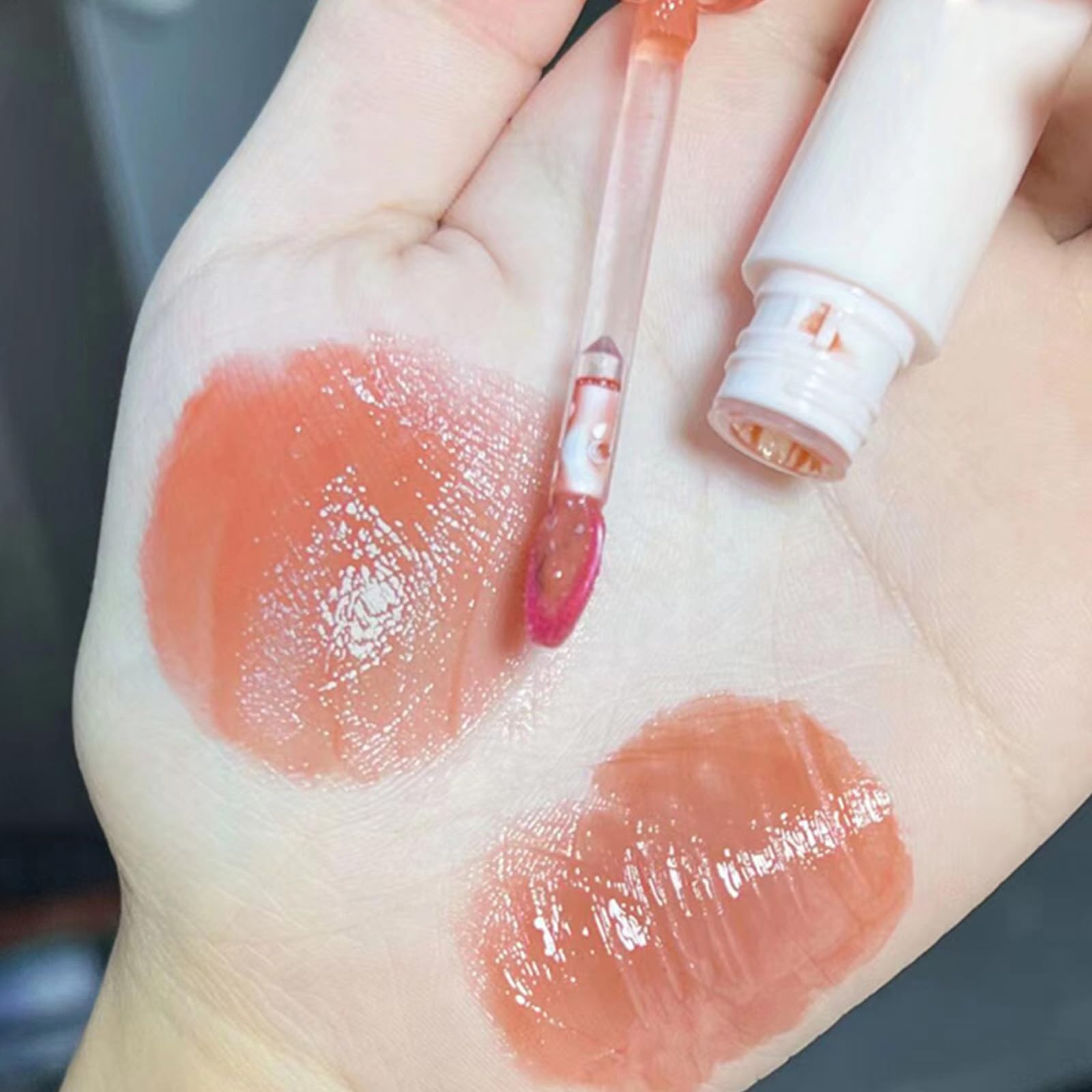 KWOLYKIM Glass Water Lifter Gloss, Hydrating Lip Gloss, Plumping Water Gloss Lip Gloss Moisturizing Sweet Lip Glaze Snow Pink