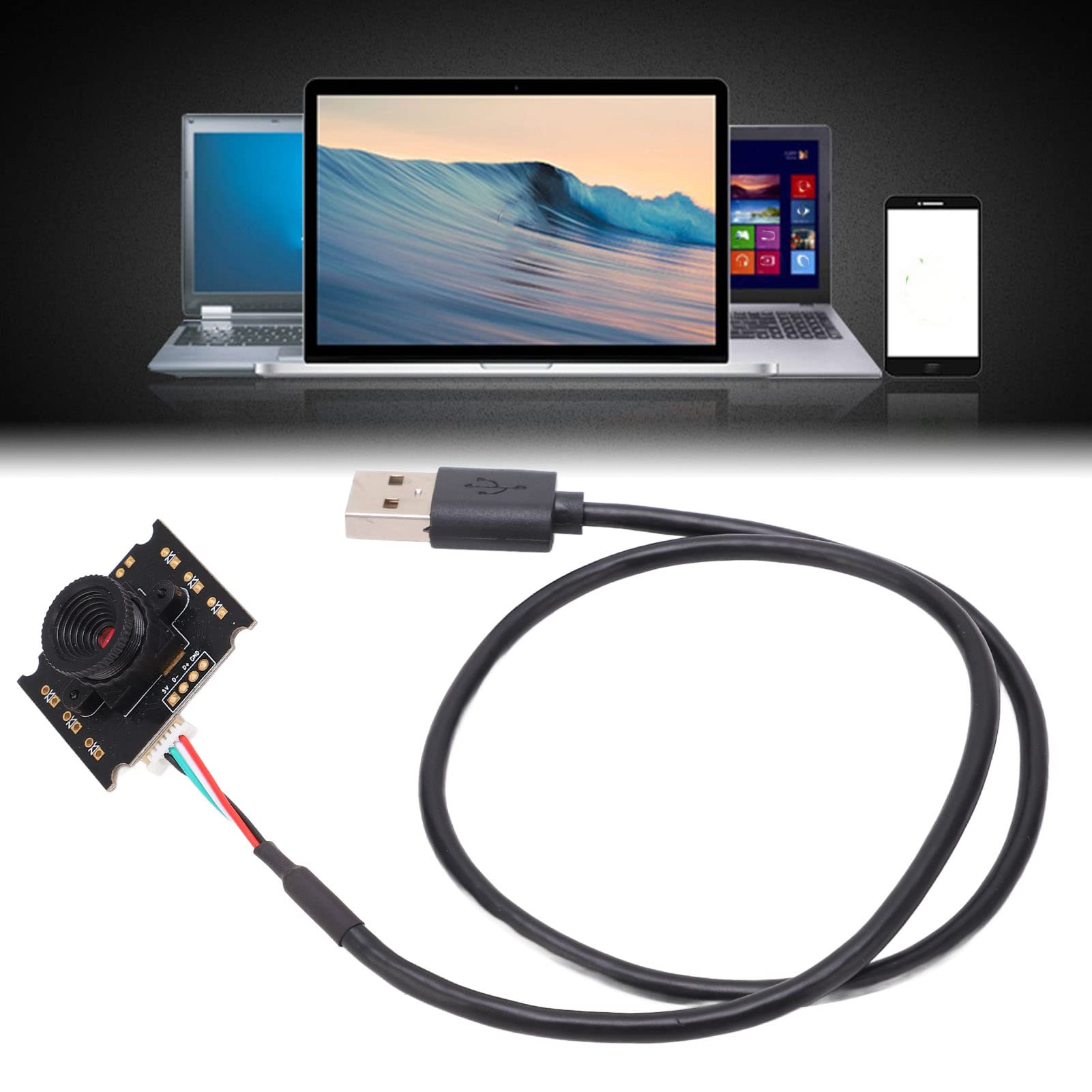 Oumefar Webcam Board, USB Webcam Board 50° Field of View Distortion Len for QR Code Scanning Camcorder