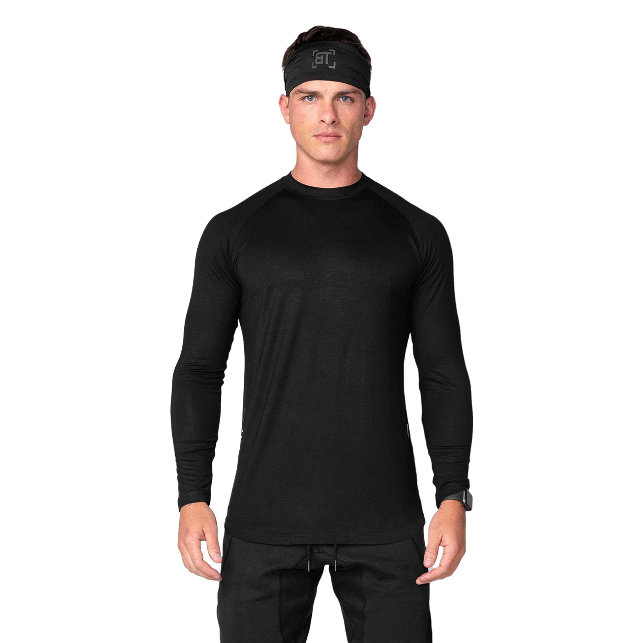 Men’s Workout Core Fit Long Sleeve Shirt, Athletic Bodybuilding Long Sleeve Shirt for Men, Running Core Fit Long Sleeve Shirt (as1, alpha, x_l, regular, regular, Black)