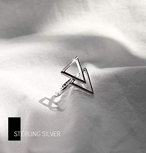 Helen de Lete Double Triangle S925 Sterling Silver Adjustable Ring
