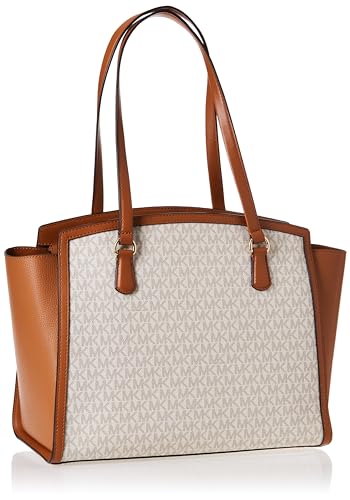 Michael Kors Chantal Large Top Zip Tote Vanilla/Acorn One Size
