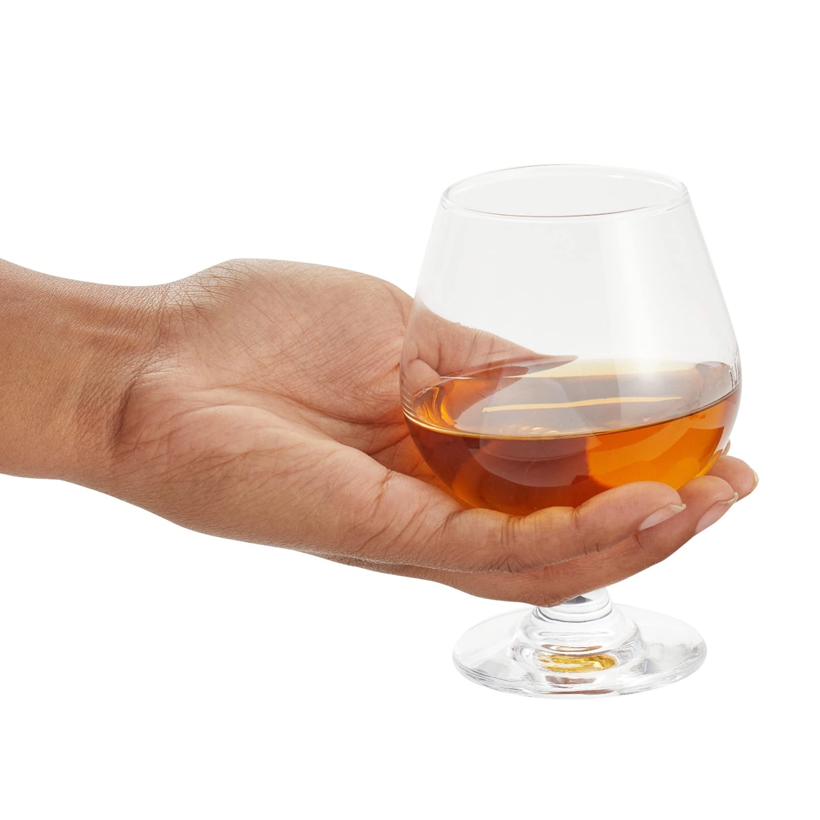 Juvale Set of 4 Brandy Snifter Glasses for Whiskey, Short Stem Wine Glass Set for Bourbon, Cognac, Brandy (13oz)