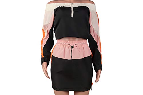 ksotutm Women 2 Piece Outfits Lightweight Windbreaker Jacket Top + High Waist Shorts Plus Size Tracksuit Jumpsuits A Black