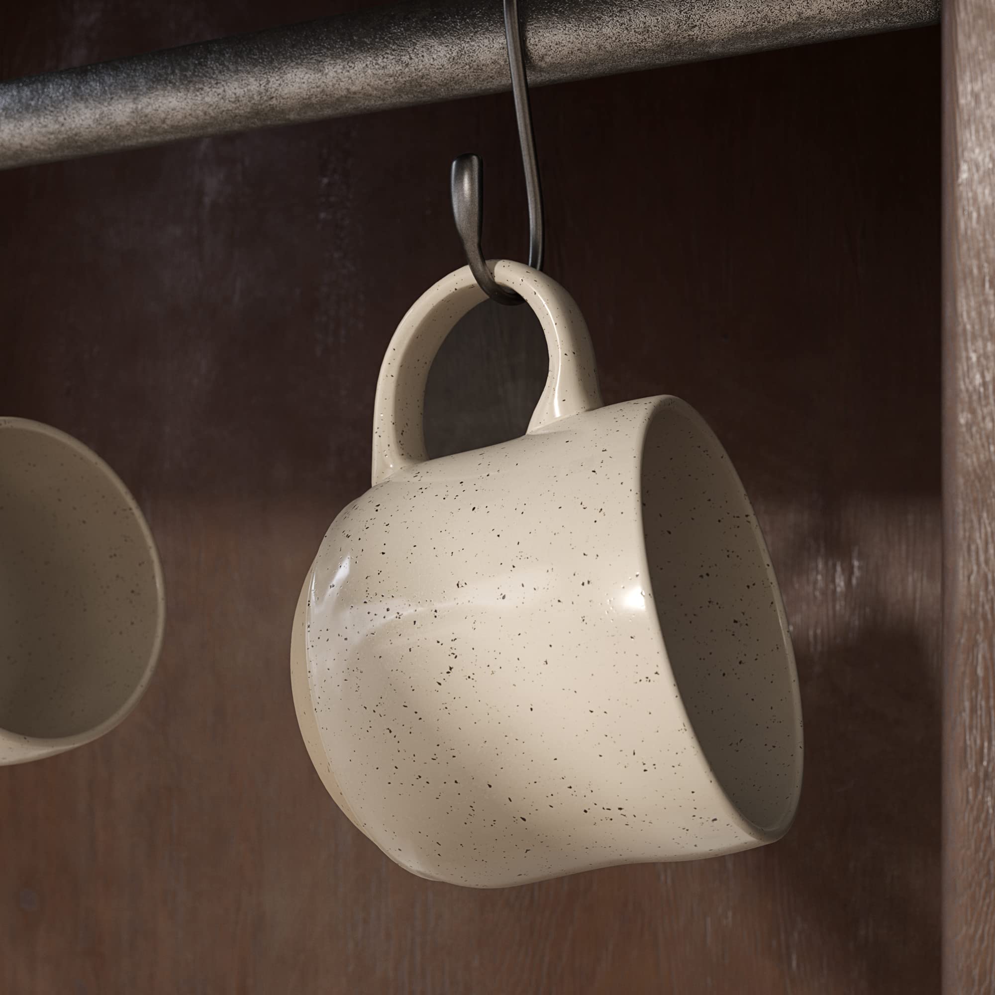 Modern Market Set of 4 Large 16oz Ceramic Coffee Mugs β Stoneware Coffee Mug Tea Cup Set, 5.75" x 4" x 3.75", Beige