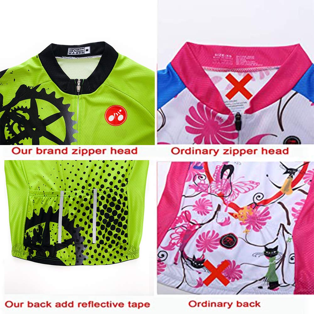 JPOJPO Men's Cycling Jersey Bicycle Short Sleeved Bike Clothing,Quick-Dry Yellow
