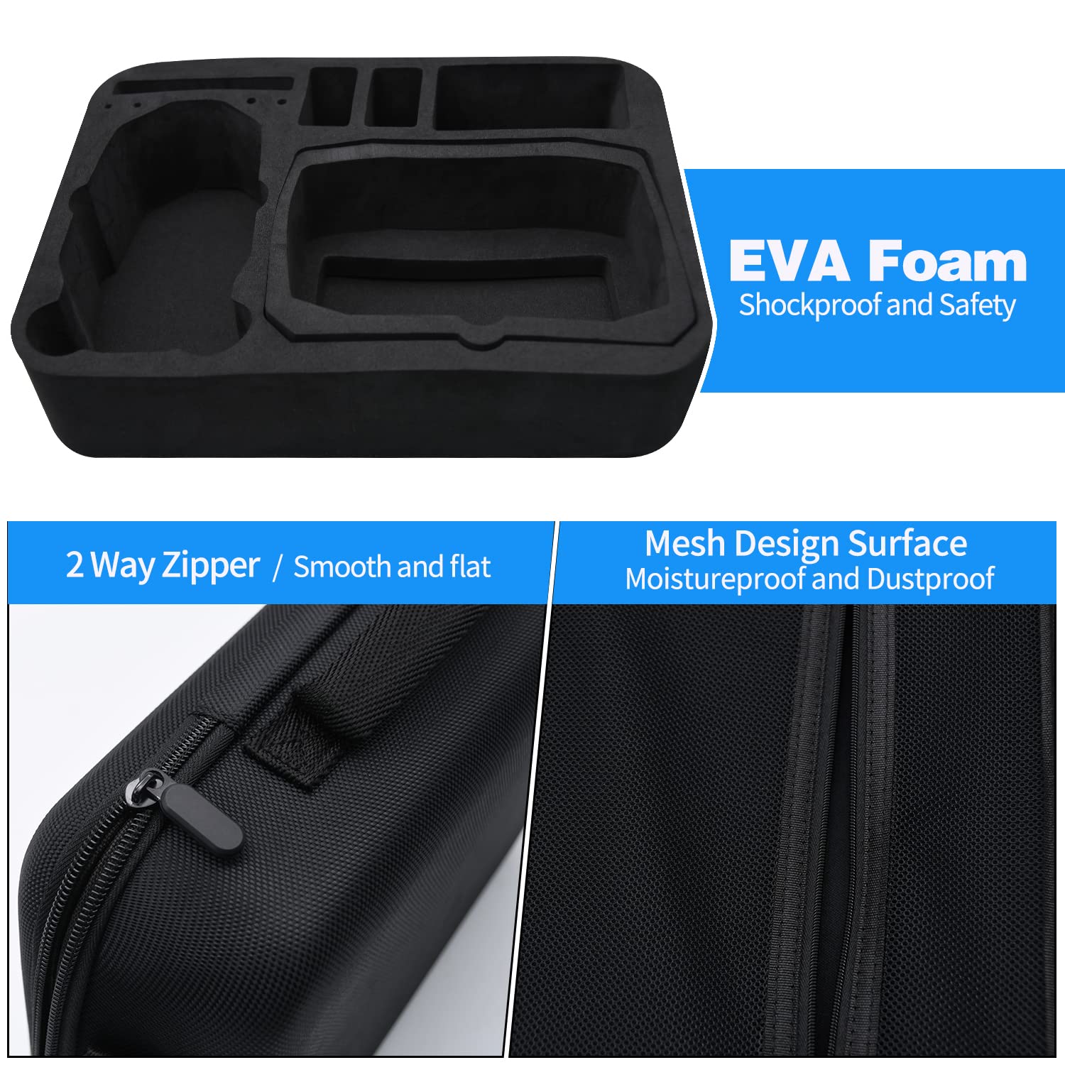Mini 3 Pro Case, Mini 3 Pro Carrying Case with Shoulder Strap and Screen Protector, Portable Travel Case with for DJI Mini 3 Pro, DJI RC/DJI RC-N1 Remote Controller Accessories, Black
