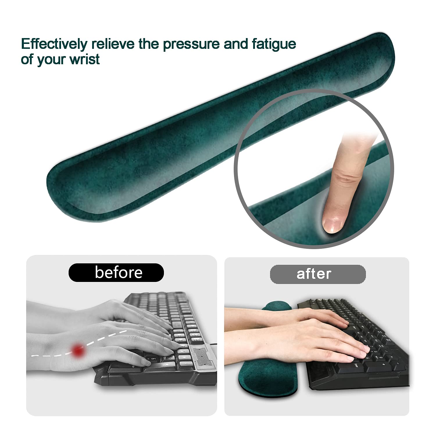 Keyboard Wrist Rest Pad and Mouse Wrist Rest Support, Comfort Wrist Rest Pad with Non-Slip Rubber Base & Memory Foam Support for Working Gaming Fatigue Pain Relief Adorable Elephant