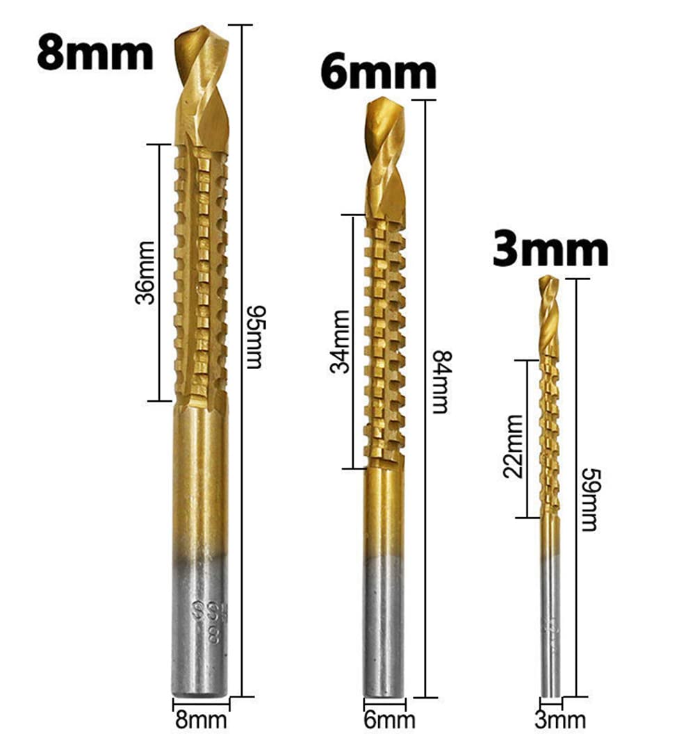 OPPSIUE Step Drill Bit Set, 6PCS HSS High Speed Steel for Stainless Steel, Metal, Wood, PlasticDrilling 4-32MM / 4-20 MM / 4-12MM / 6MM / 8MM / 3MM