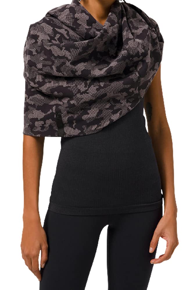 Lululemon Athletica Vinyasa Scarf (Heritage Camo Jacquard Black Lunar Rock Rulu), Large