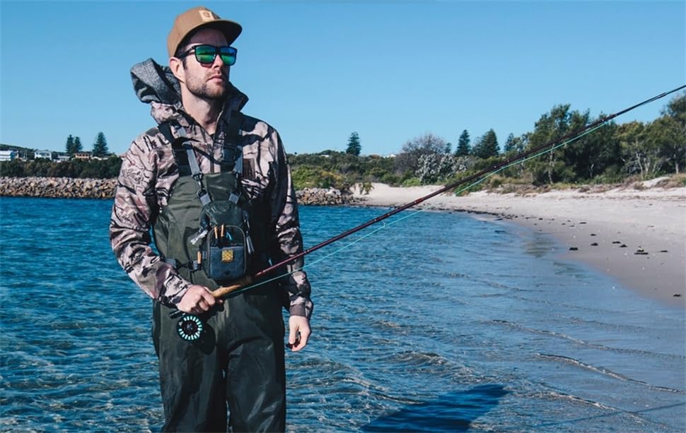M MAXIMUMCATCH Maxcatch Fly Fishing Chest Pack Light Weight Adjustable Outdoor Multifunctional Fishing Bag