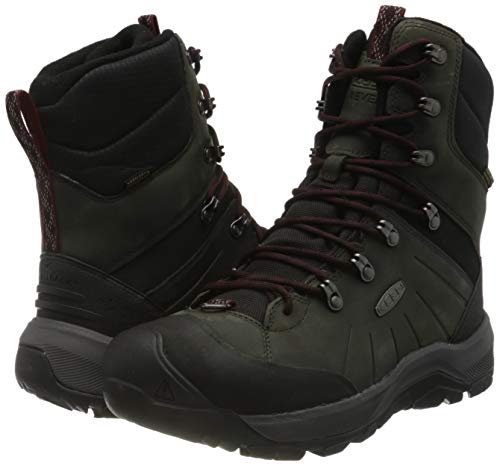 KEEN Men's Revel 4 High Polar Insulated Waterproof Snow Boot, Magnet/Red Carpet, 10.5