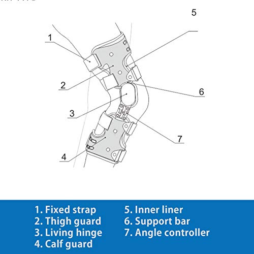 Knee Joint Splint, Knee Brace Knee Immobilizer Brace Adjustable Knee Brace Stabilizer for Sports Injuries for Ligament Injuries for Varus/valgus Correction(Right foot)