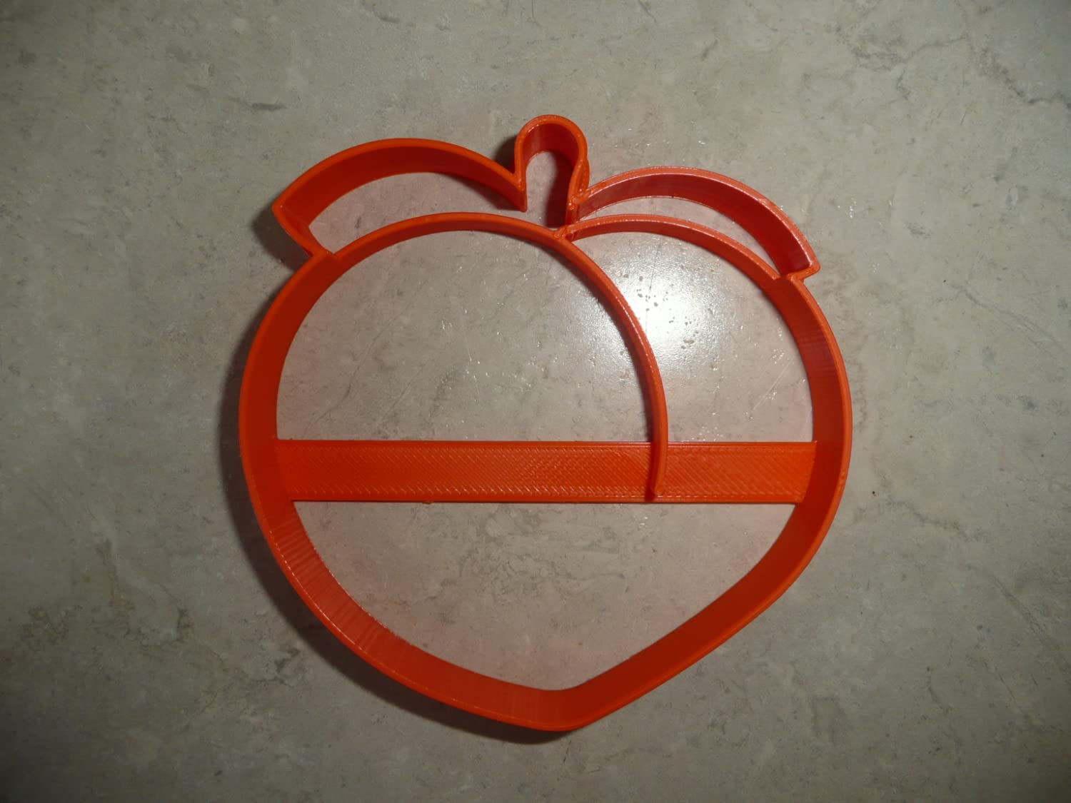PEACH FRUIT JUICY FOOD DETAILED WITH STEM LEAVES COOKIE CUTTER MADE IN USA PR4855