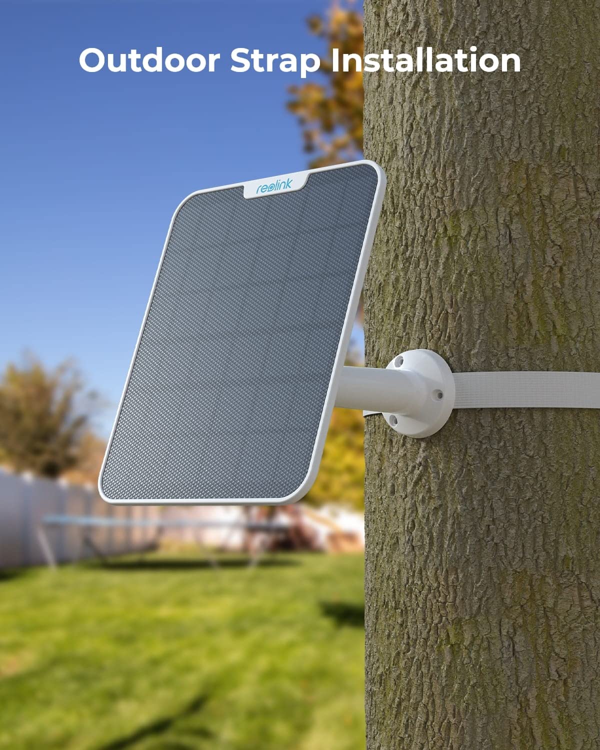 REOLINK 6W Solar Panel White, Non-Stop Solar Power Supply for All Wireless Battery Camera, Trackmix/Argus PT/Go PT Ultra, Waterproof, Adjustable Mount, 4 Meters Cable(Only Use for Battery Cameras)