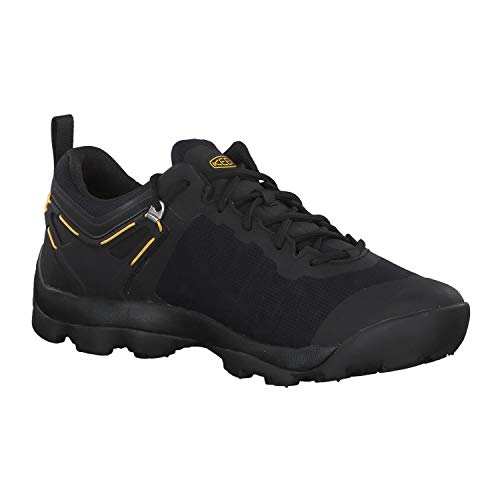 KEEN Men's Venture WP Hiking Boot, Black Yellow, 9