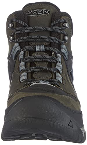 KEEN Men's-Ridge Flex Mid Height Waterproof Hiking Boots, Magnet/Black, 11