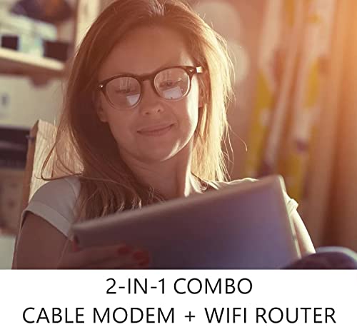 Motorola MG7700 Modem WiFi Router Combo with Power Boost | Approved by Comcast Xfinity, Cox and Spectrum | for Cable Plans Up to 800 Mbps | DOCSIS 3.0 + Gigabit Router