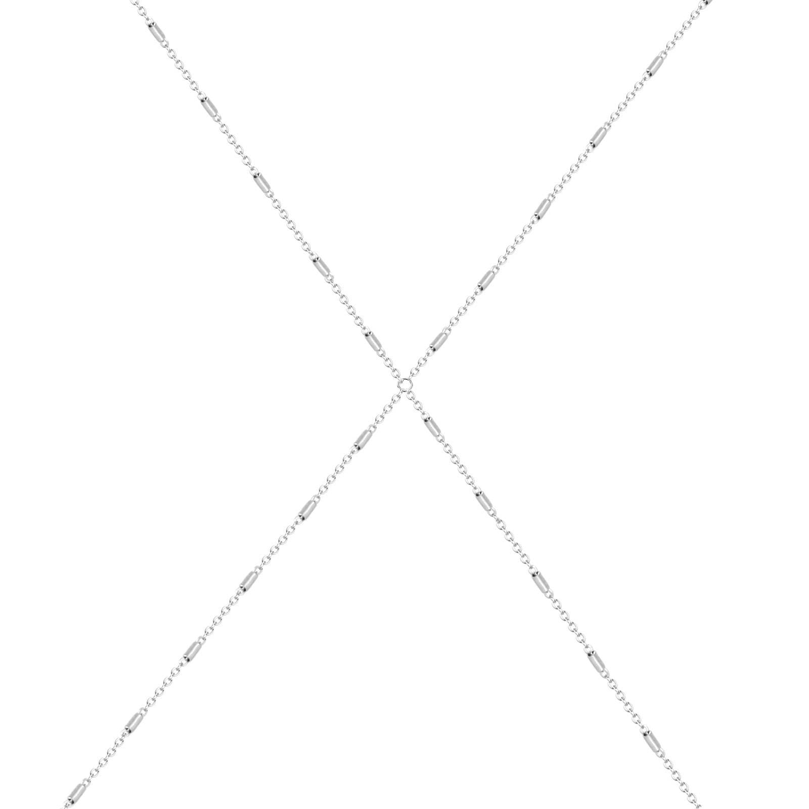 Minimalist Beach Bikini Sliver Crossover Body Chain Adjustable Trendy Jewelry with Rectangular Bar for Women