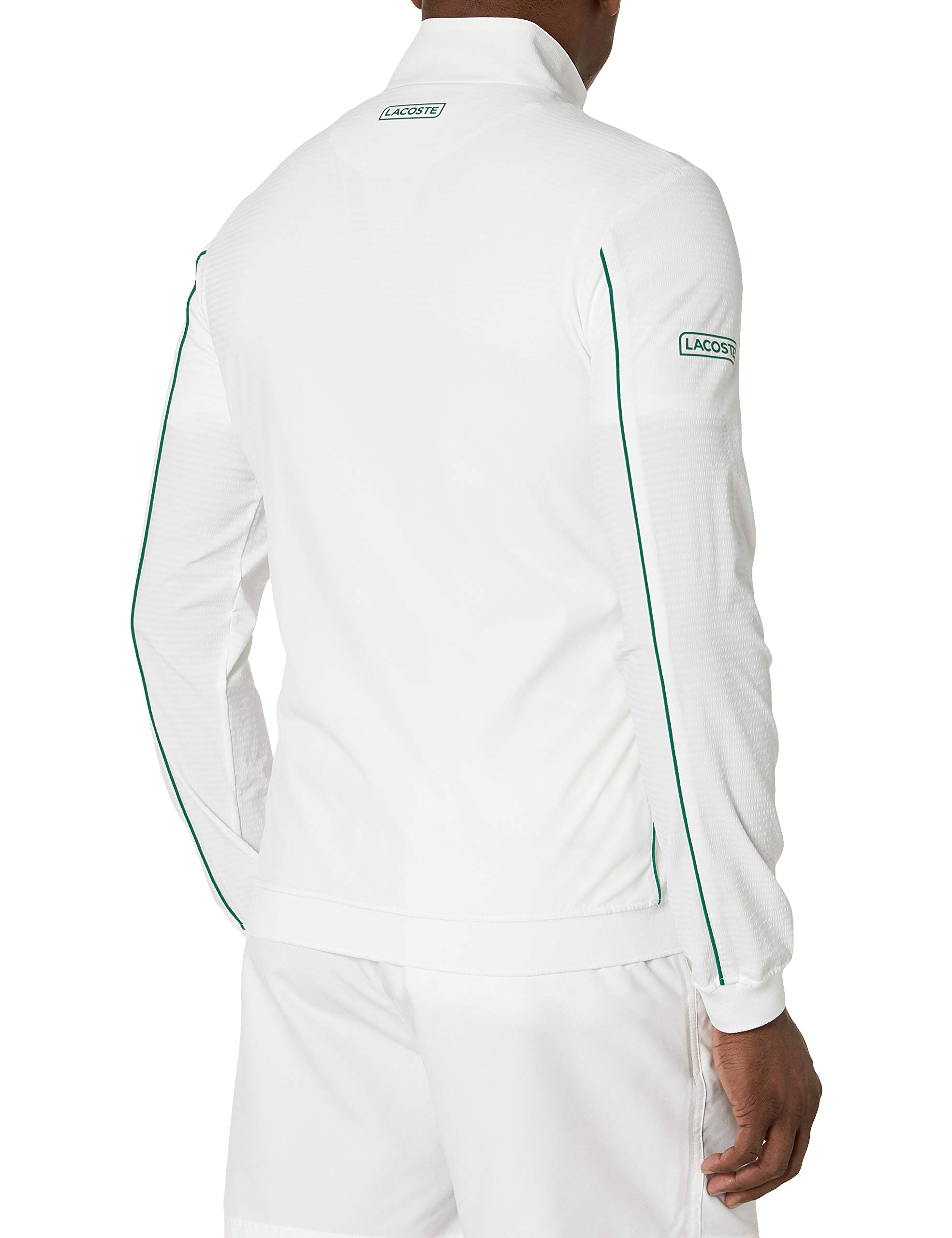 Lacoste mens Sport Novak Djokovic Full Zip Midlayer Jacket Sweatshirt, Navy Blue, Small US
