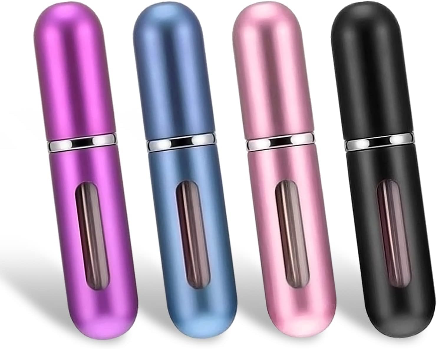 Ideal Swan Perfume Travel Refillable Bottle - Refillable Portable Perfume Atomizer, Mini Perfume Aerosol for Trip,Fragrance Empty Spray Bottle ,Scent Pump Case 4Pcs