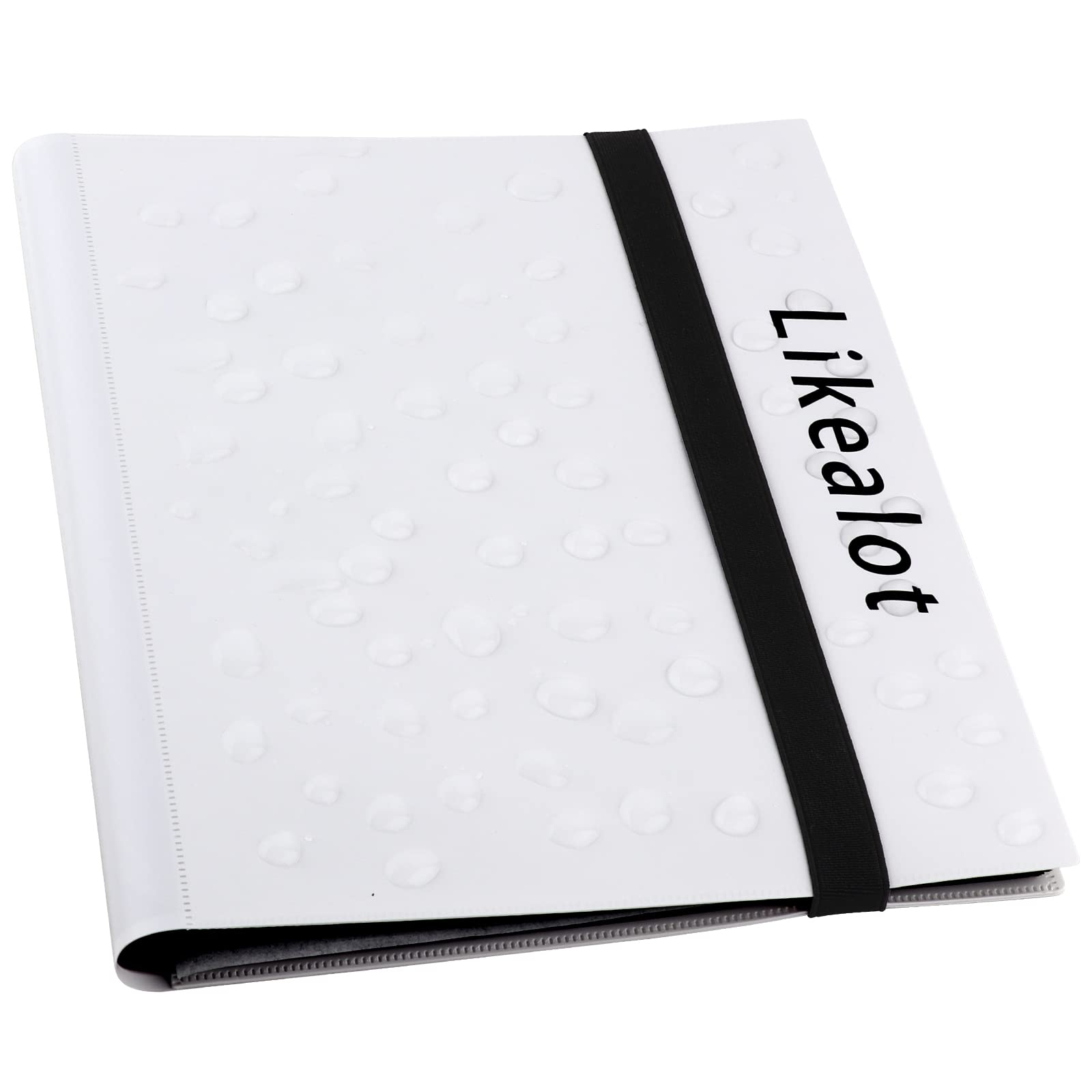 Likealot Trading Card Binder, 9 Pocket Trading Card Album Folder, 360 Side Loading Pocket Card Collection Binder for TGC, MTG, Yugioh (White)