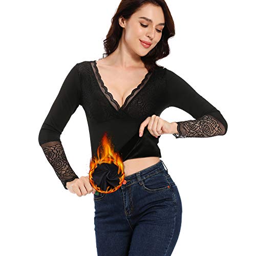 JOYSHAPER Thermal Shirts for Women Ultra Soft Long Sleeve Underwear Top Fleeced Lined Base Layer