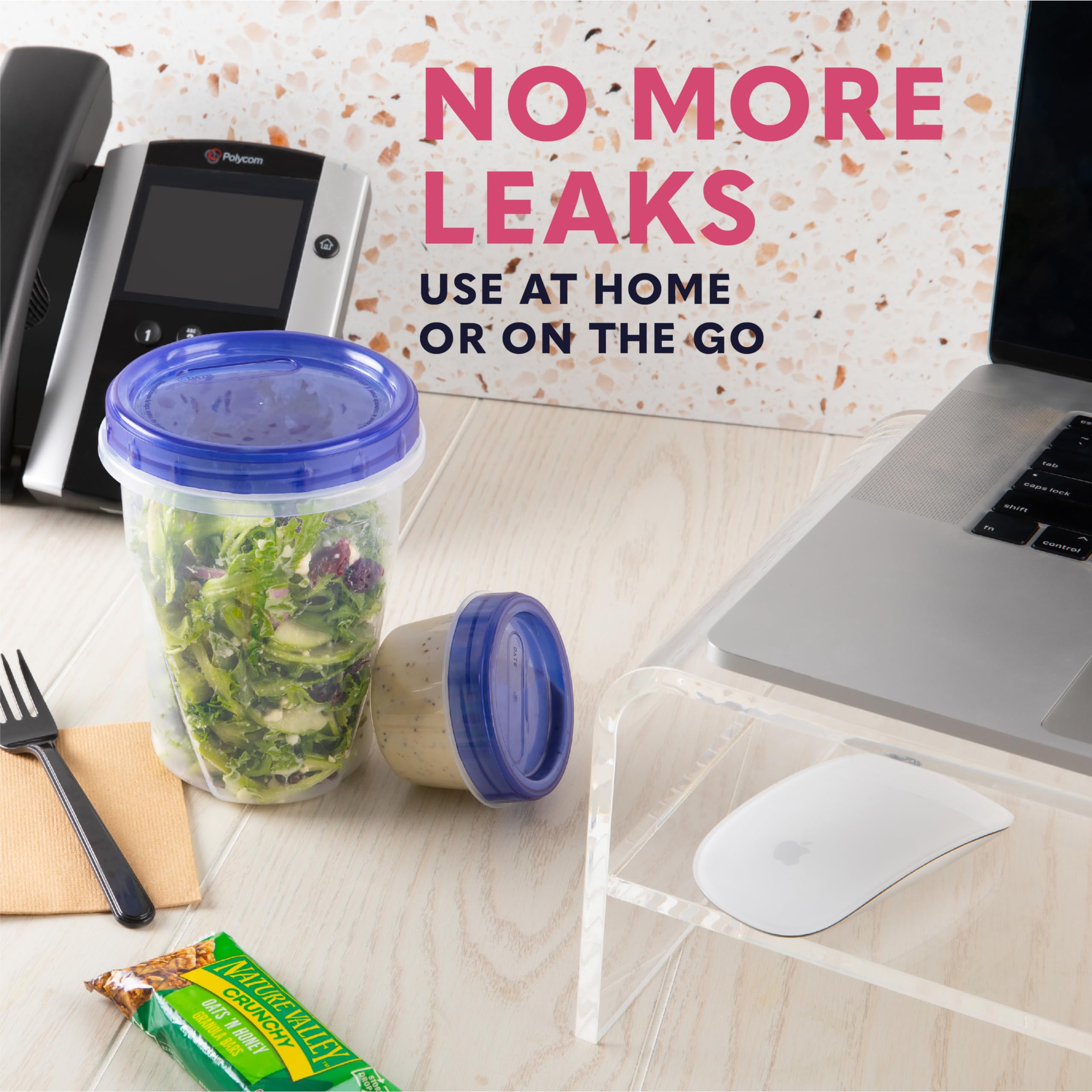 Plastic Food Deli Containers With Twist Top Lids - (32 Oz) - [3 Pack] - Soup & Food Storage Containers Takeout To Go - Airtight Plastic Containers - Microwave, Freezer & Dishwasher Safe BPA-Free