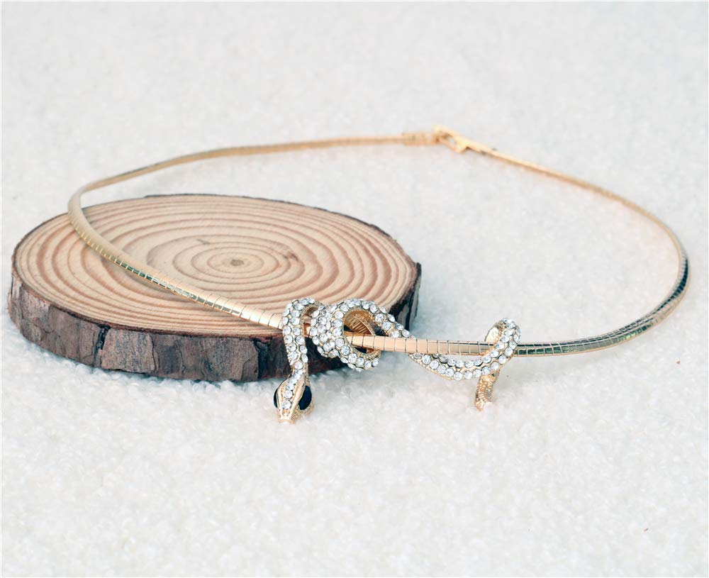 Hen night Personality necklace crystal small snake winding shape necklace