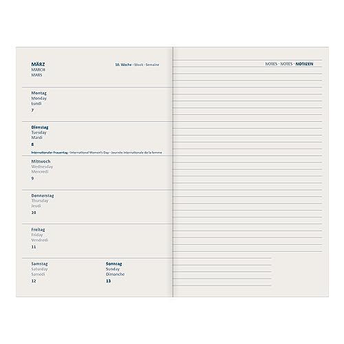 Idena 11053 – Diary 2024, DIN A6, Black, 192 Pages, 1 Week on 1 Page, Weekly Planner