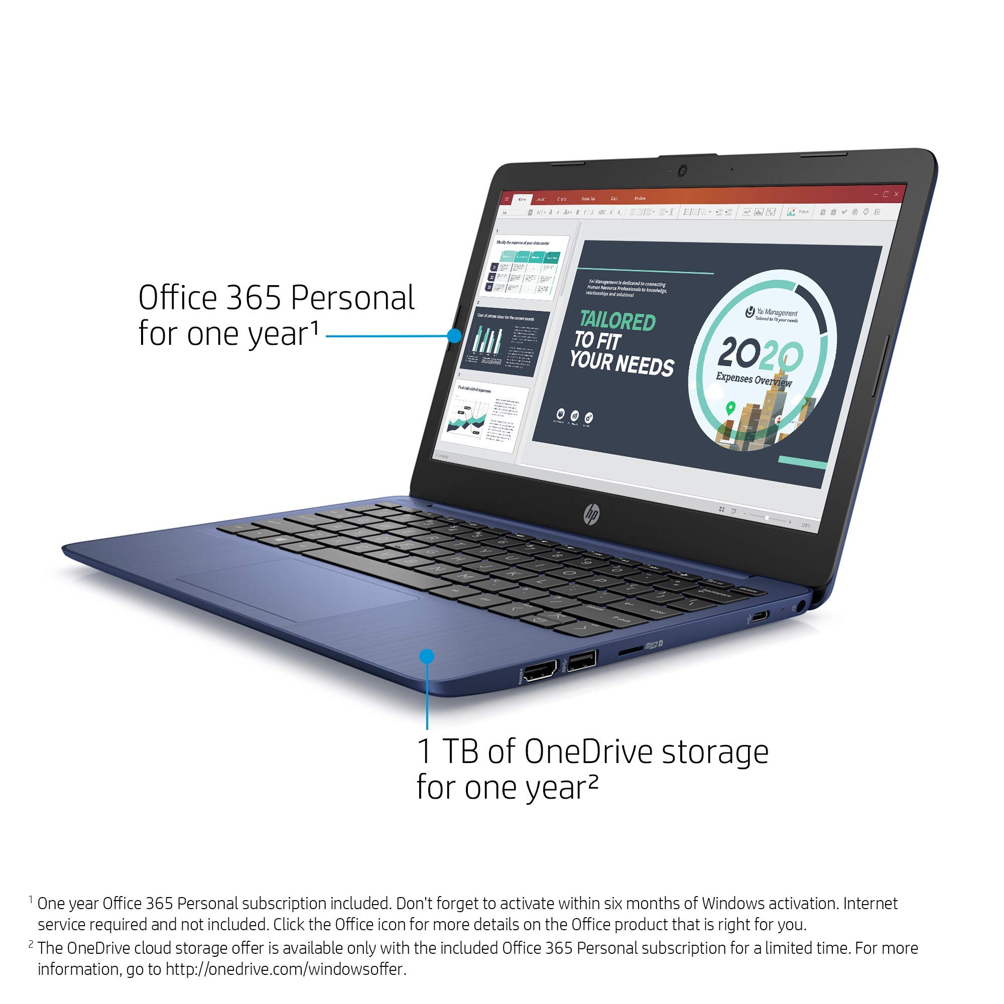 HP Stream Laptop Intel N4000 4GB 64GB eMMC 14-Inch WLED Win 10 S Mode (Renewed)