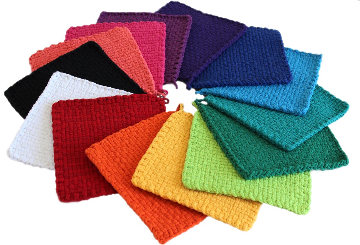Harrisville Designs Friendly Loom Lotta Loops 7" Traditional Size Bright Cotton Loops Makes 8 Potholders, Weaving, Crafts for Kids and Adults
