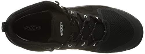 KEEN womens Explore Mid Waterproof Hiking Boot, Black/Star White, 8 US