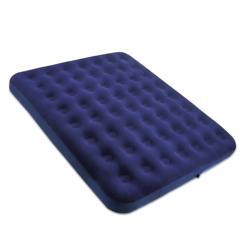 King Size Air Mattress Double Air Bed - Foldable Blow Up Mattresses with Flocked top - Portable Inflatable Beds with Patch Kit for Backpacking Tent Camping/Home/Traveling (80"*72")