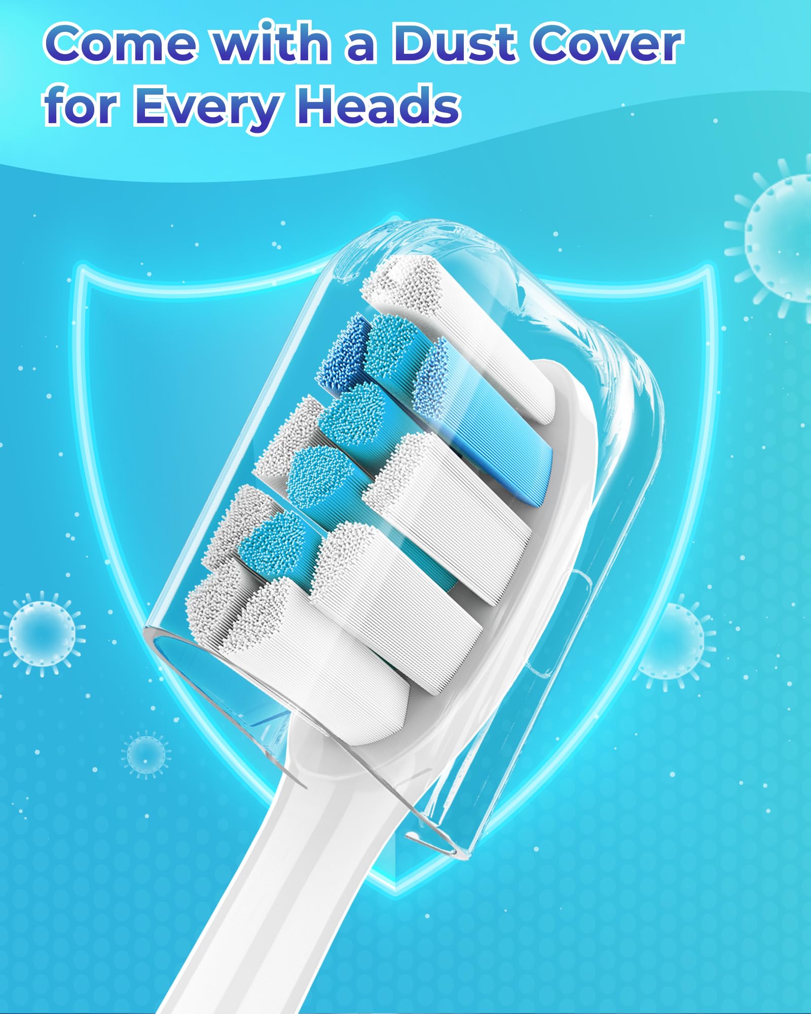 Replacement Toothbrush Heads for Philips Sonicare:8 Pack Soft Replacement Electric Brush Head Compatible with Phillips Sonicare Plaque Control Snap-on