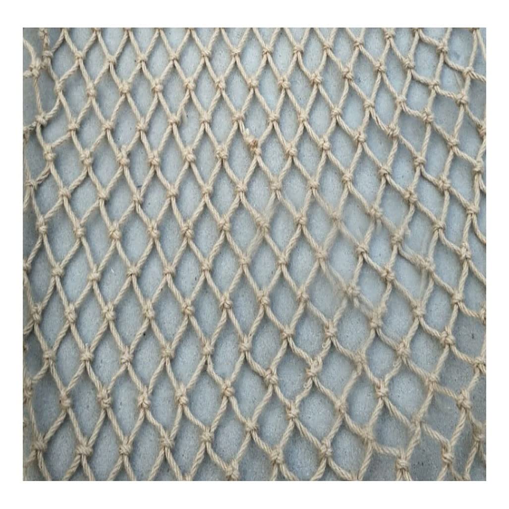 OUYOXI Balcony Anti-Fall net Hemp Rope Child Safety Net Ceiling Decoration Net Hanging Clothes Net Partition Protection Net Rope Net Safety Net Thick Hemp Rope Net Dia 4mm Mesh 6cm(Size: