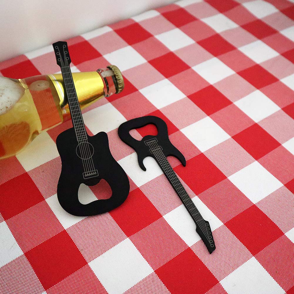PEPKICN Stainless Steel Guitar Shaped Bottle Opener (2 pack)
