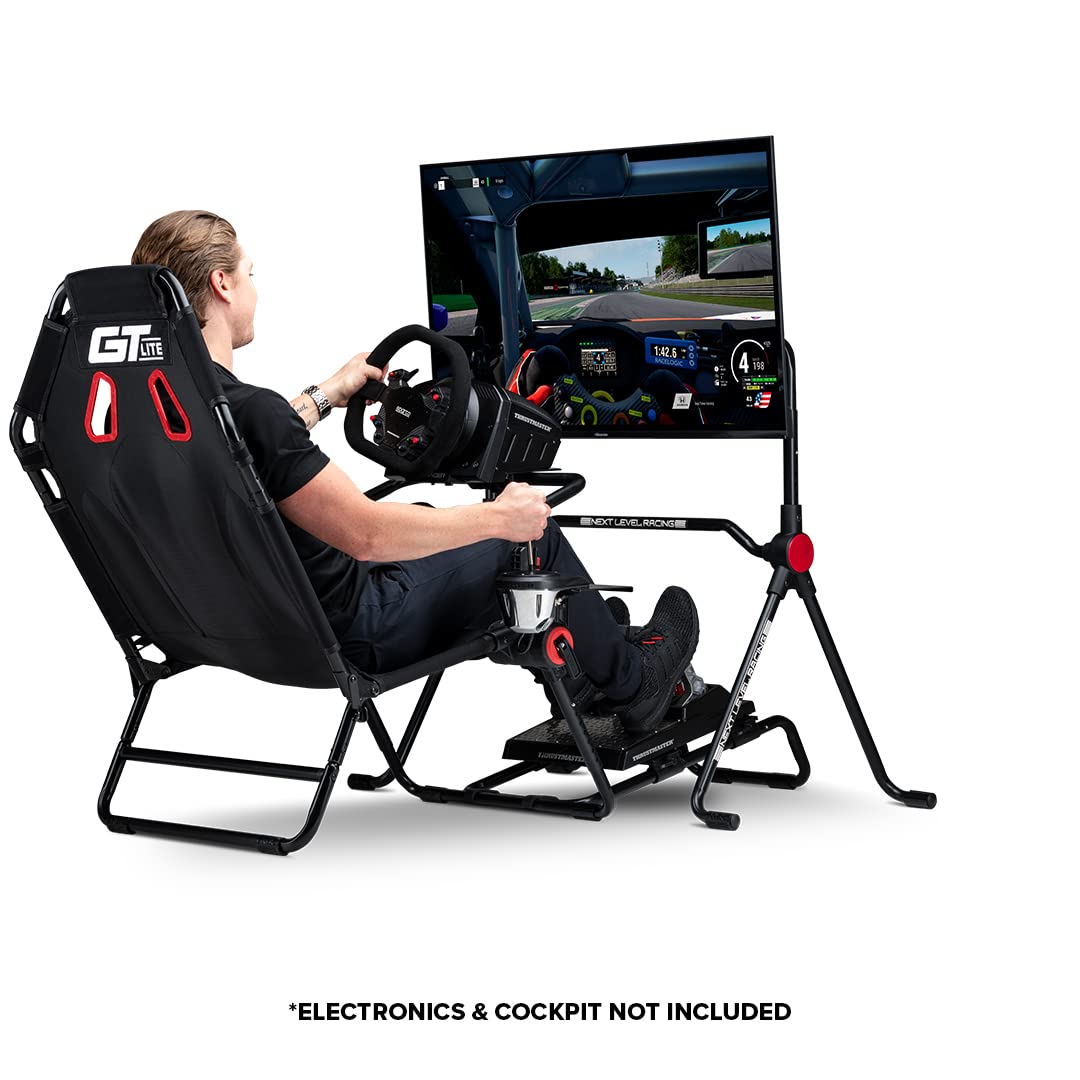 Next Level Racing F-GT Lite Formula & GT Foldable Simulator Cockpit and Lite Free Standing Monitor Stand - Bundle