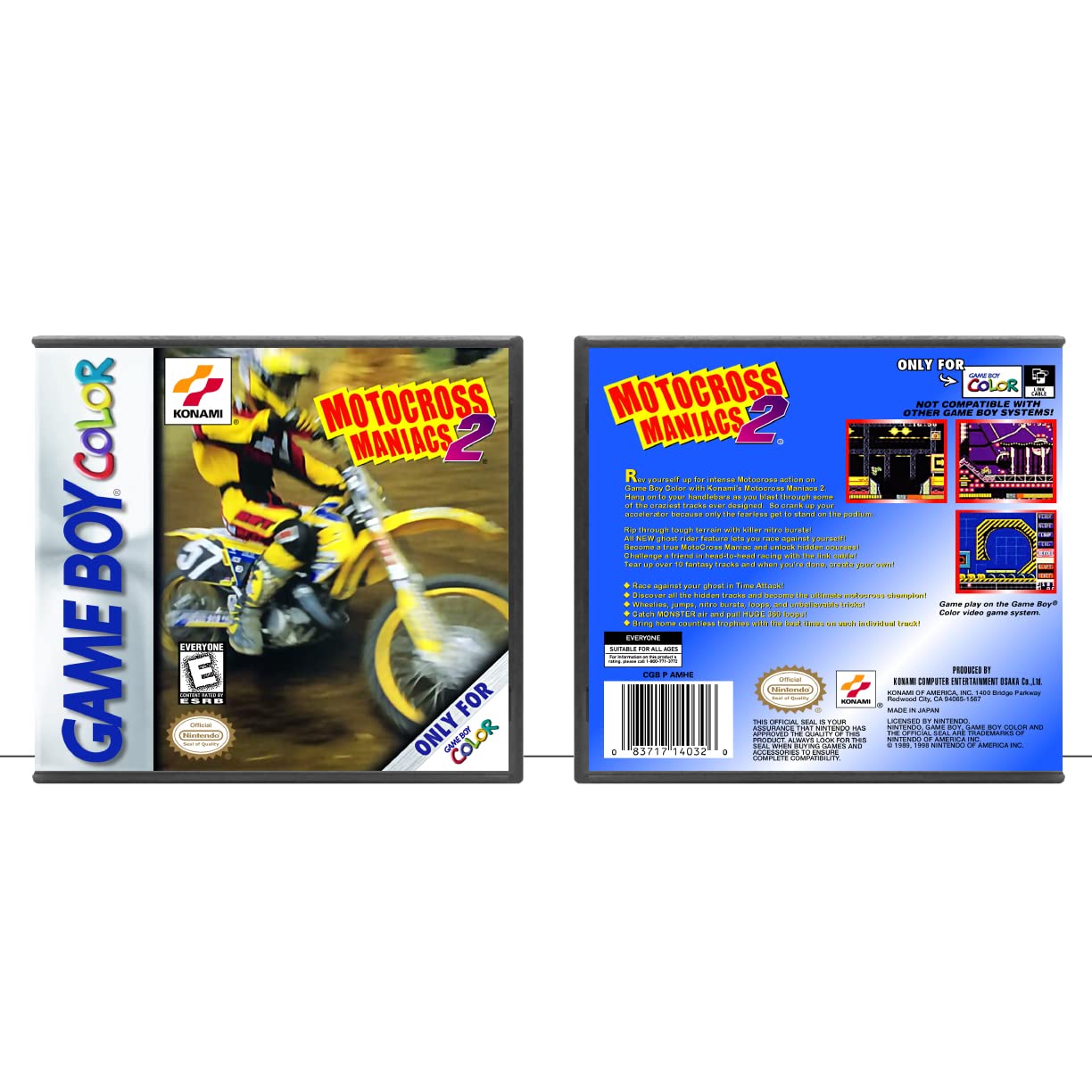 Motocross Maniacs 2 | (GBC) Game Boy Color - Game Case Only - No Game