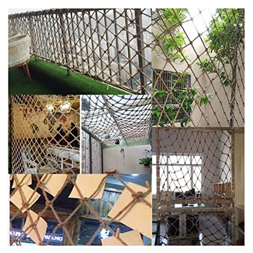 OUYOXI Safety Netting Climbing Net Protective Net,Hemp Rope Net,Balcony Safety Net,Stair Anti-Fall Net,Ceiling Decoration Net,Climbing Net,Hanging Net Dia 4mm(Size:1x1m/3.28x3.28ft)