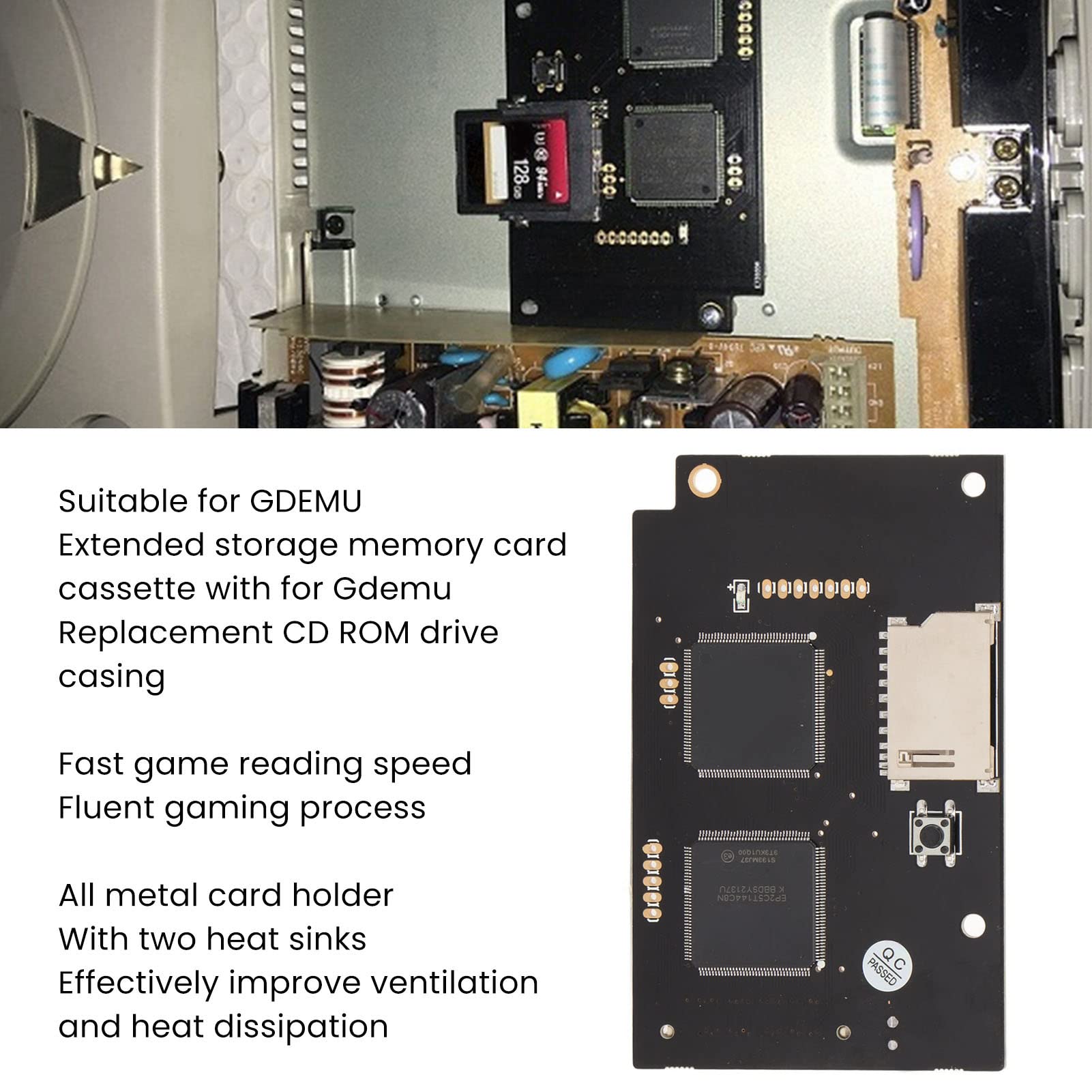 Optical Drive Simulation Board, V5.15b Replacement Drive Board Card for Sega Dreamcast Game Console VA1 Host, Perfect to Run The Original for GDI Mirror, 32G Storage Card