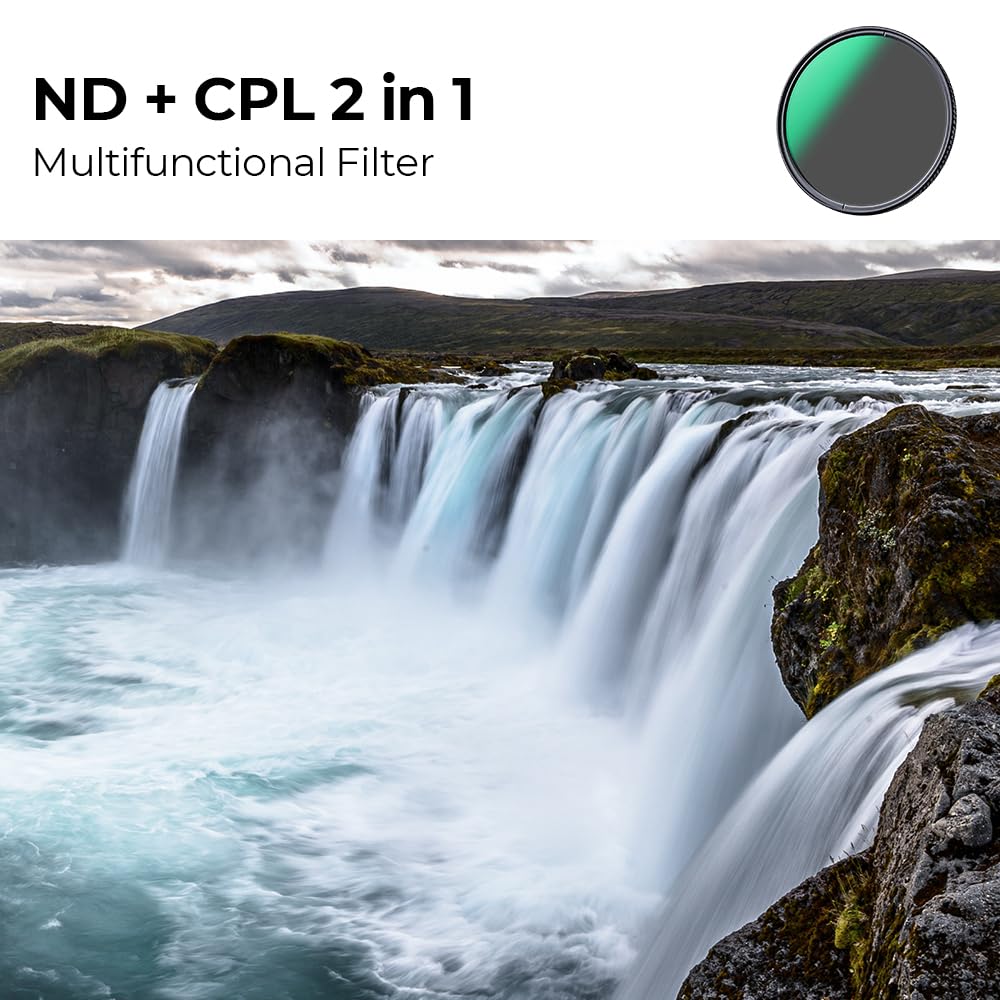 K&F Concept 58mm Neutral Density Filter ND 8 Filter and CPL Circular Polarizing Filter 2 in 1 for Camera Lens Multi-Resistant Coating,Ultra Clear, Waterproof, Scratch-Resistant