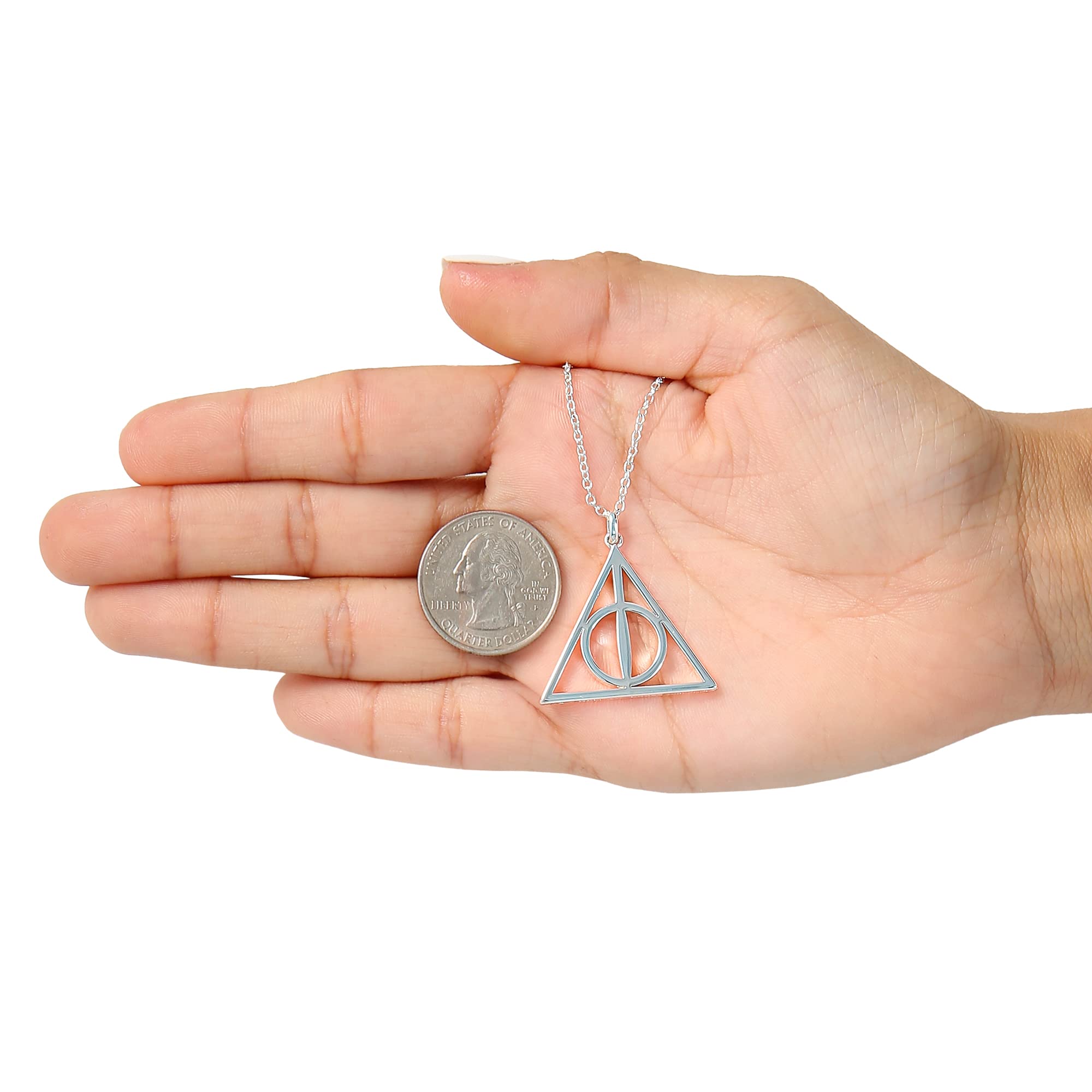 Harry Potter Womens Deathly Hallows Necklace - 18-inch Chain Necklace for Women Jewelry