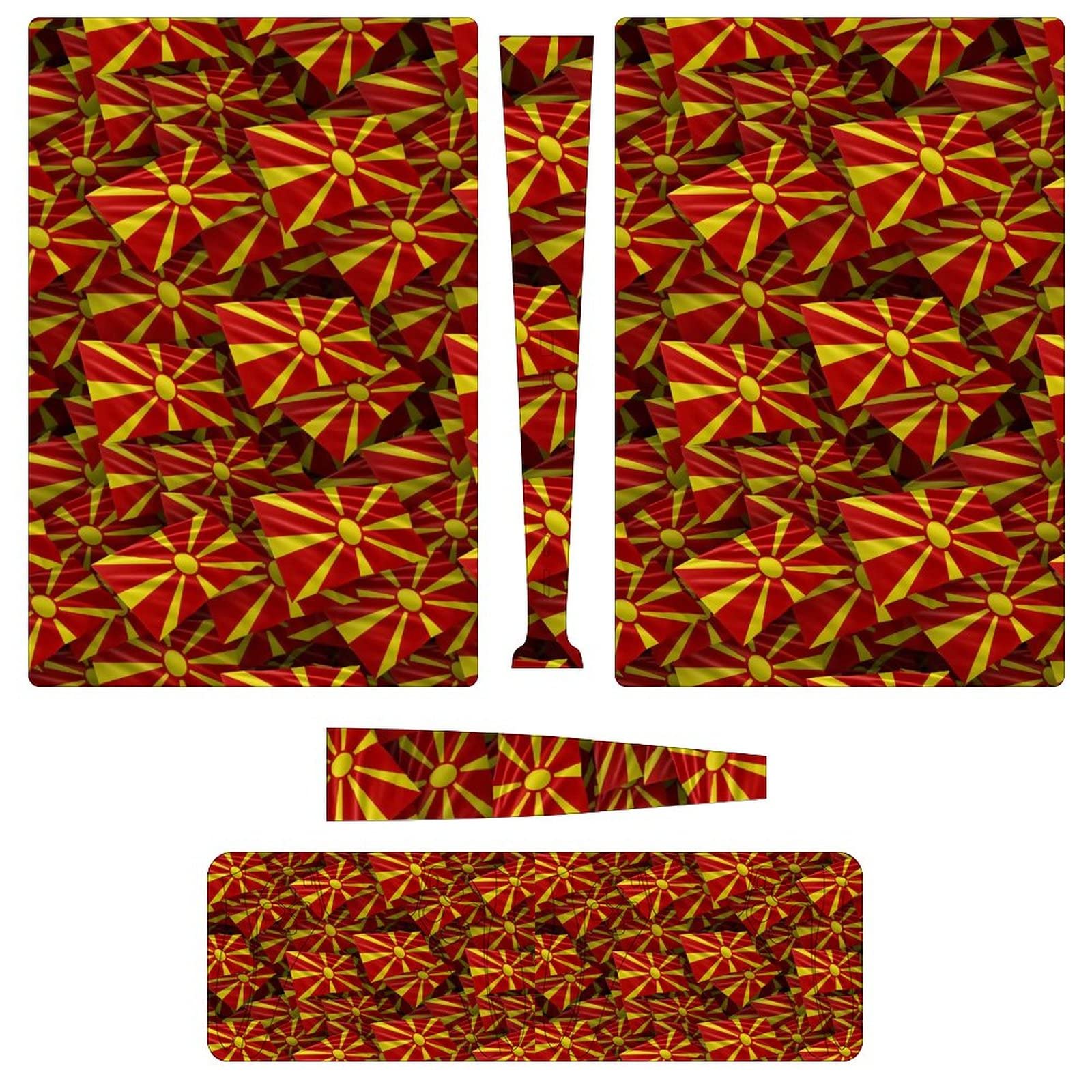 Macedonia Flag Compatible with PS5 Console and Controller Sticker Skin, Durable, Scratch-Resistant, and Bubble-Free (Digital Version)